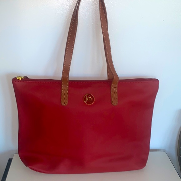 Joy Mangano | Bags | Joy Mangano Tote In A Beautiful Deep Red Color ...